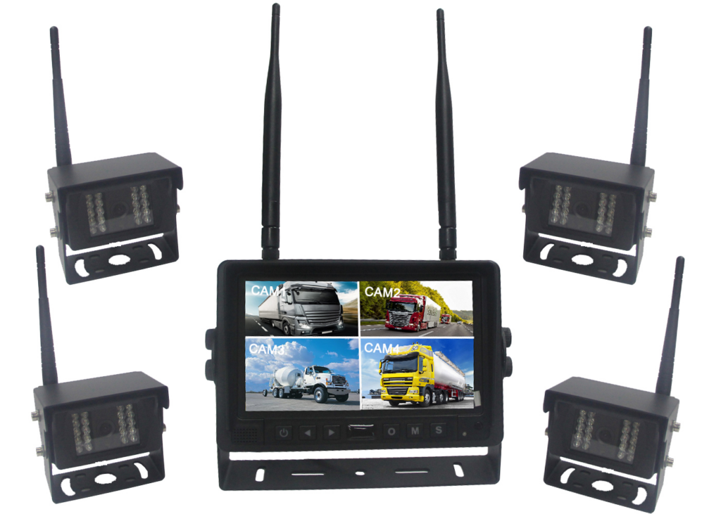 Wireless DVR Camera Kit | 1080P HD Quad View for Trucks & Machinery