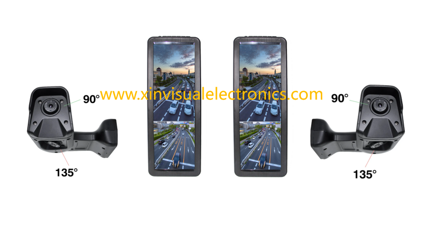 12.2" Dual AHD IPS Monitor | A-Pillar Mount Display for Vehicles